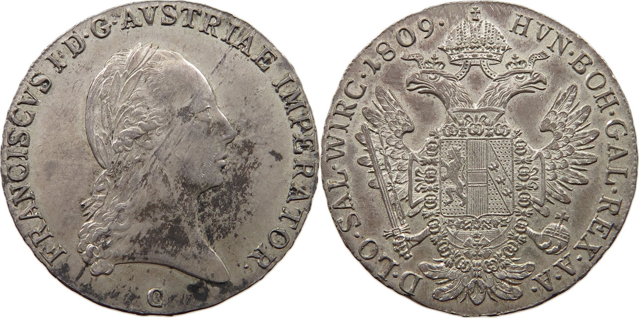 Haus Habsburg 1/2 Taler 1809 C Franz II./I., 1792-1835 vz | MA-Shops