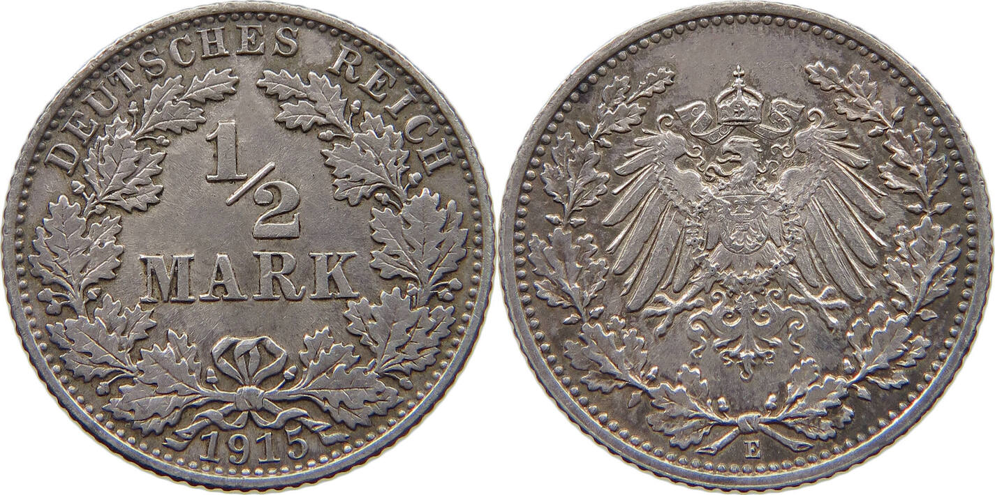 KAISERREICH 1/2 MARK 1915 E SS+ | MA-Shops