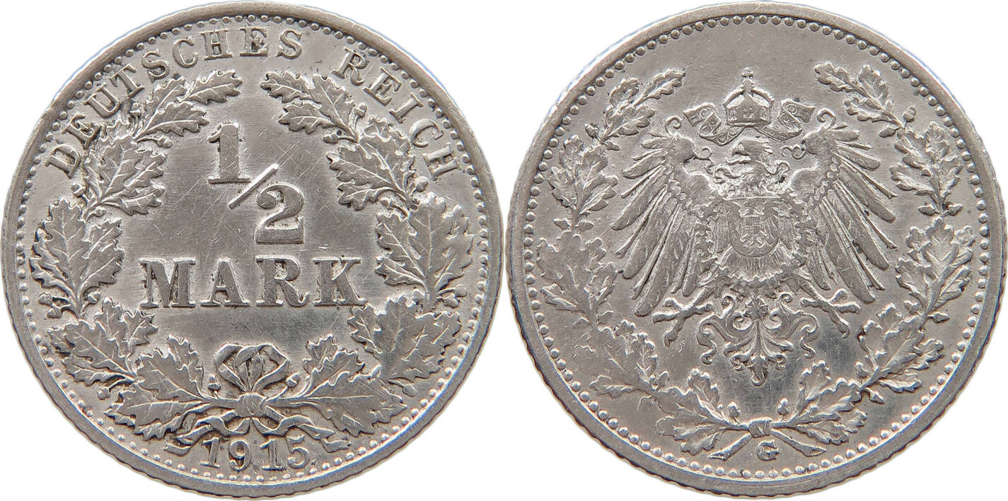 KAISERREICH 1/2 MARK 1915 G SS | MA-Shops