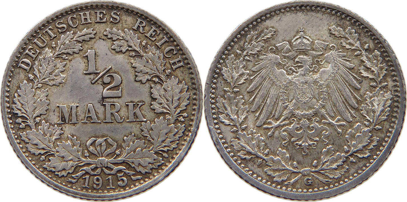 KAISERREICH 1/2 MARK 1915 G SS | MA-Shops