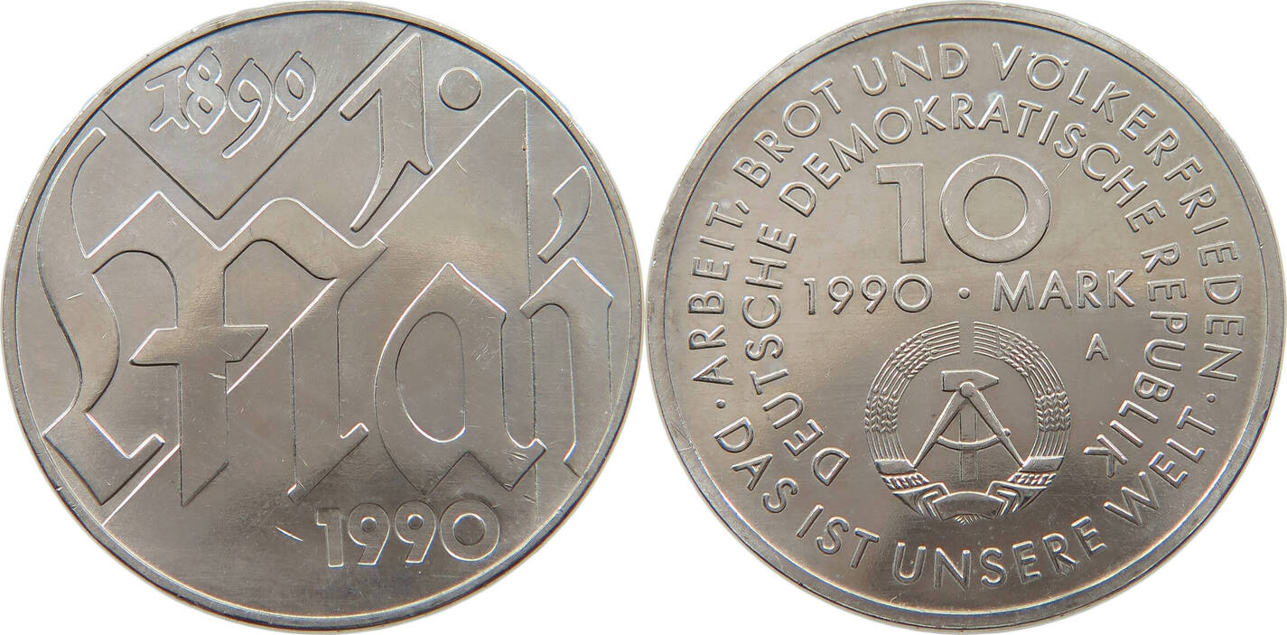 DDR 10 MARK 1990 Tag der Arbeit, 1. Mai VZ- | MA-Shops
