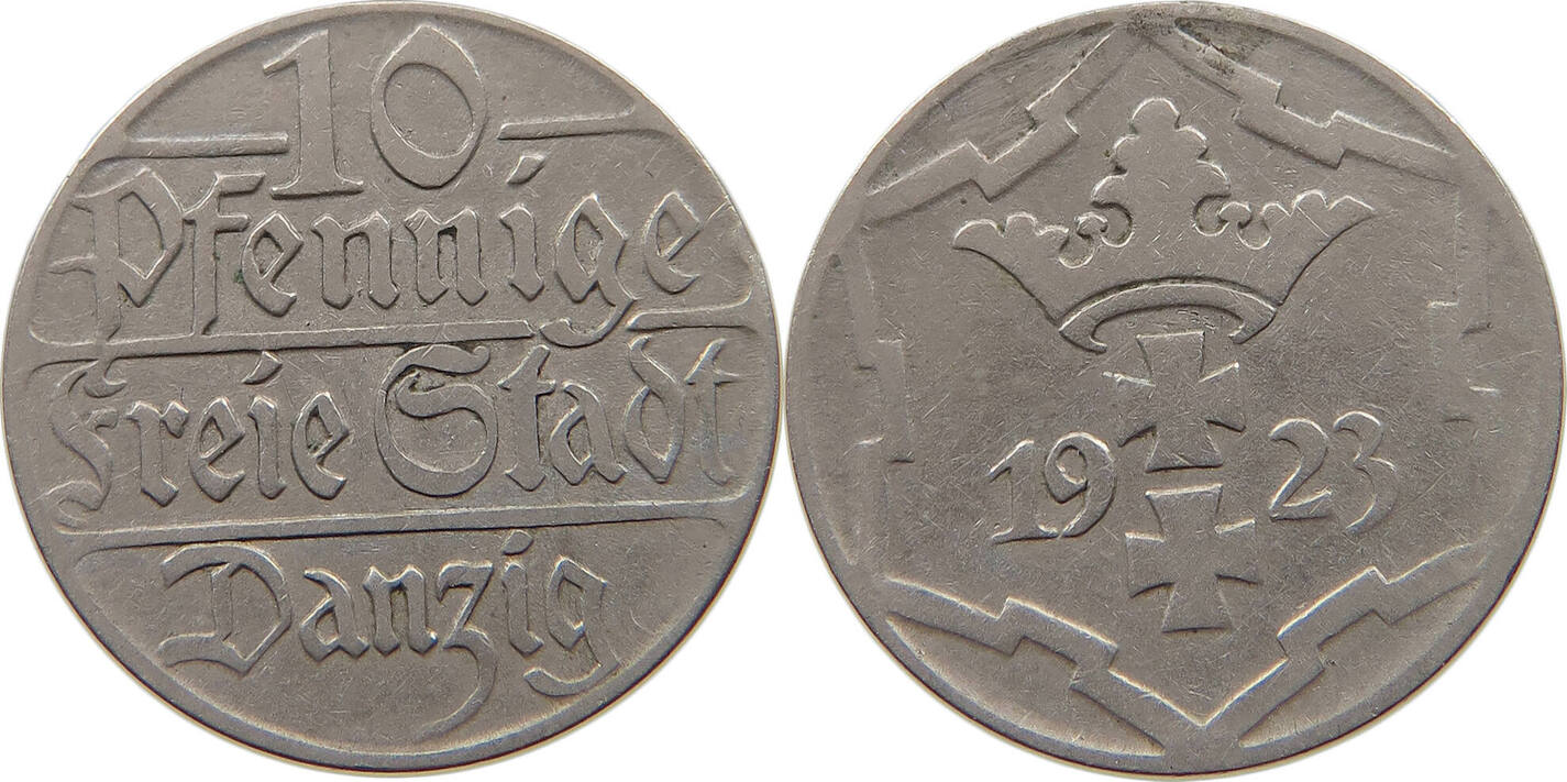 DANZIG 10 PFENNIG 1923 SS- | MA-Shops