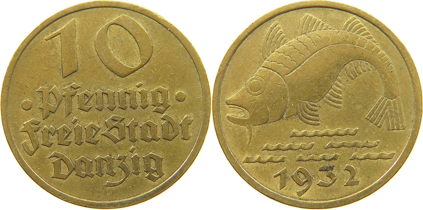 DANZIG 10 PFENNIG 1932 SS | MA-Shops