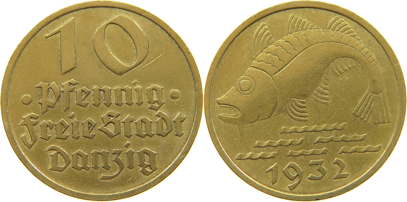 DANZIG 10 PFENNIG 1932 SS | MA-Shops