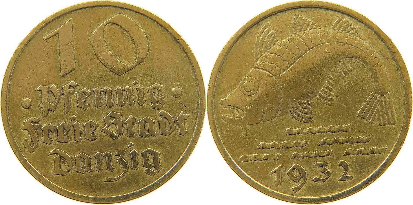 DANZIG 10 PFENNIG 1932 SS | MA-Shops