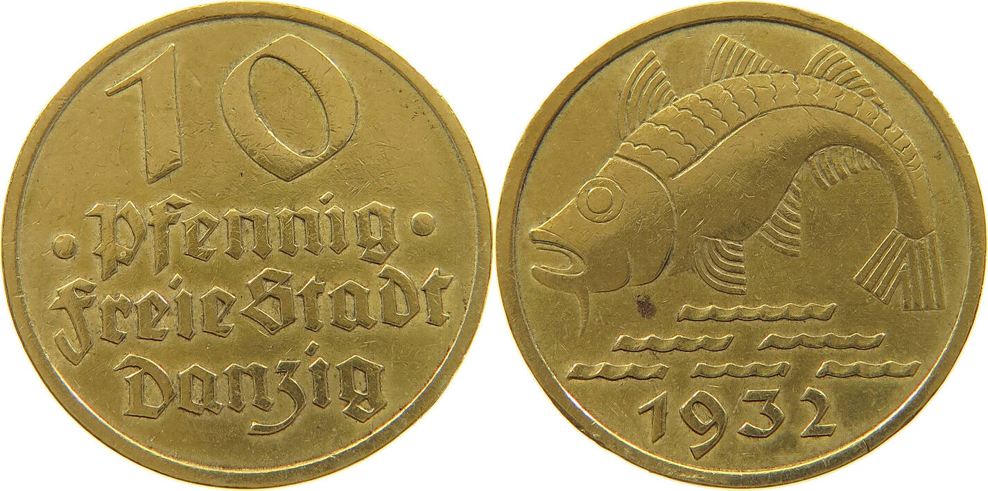 DANZIG 10 PFENNIG 1932 SS | MA-Shops
