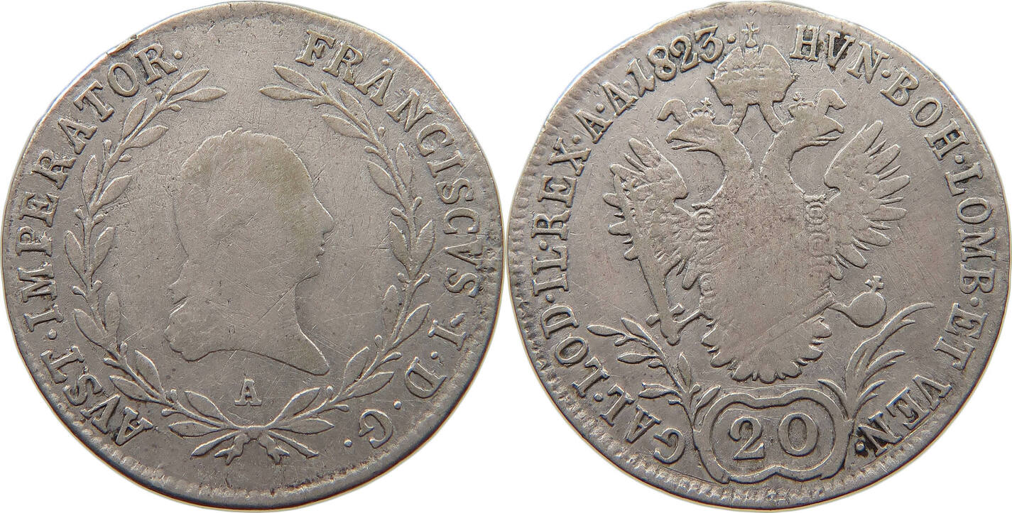 HAUS HABSBURG 20 KREUZER 1823 A FRANZ II. 1792-1835 S | MA-Shops