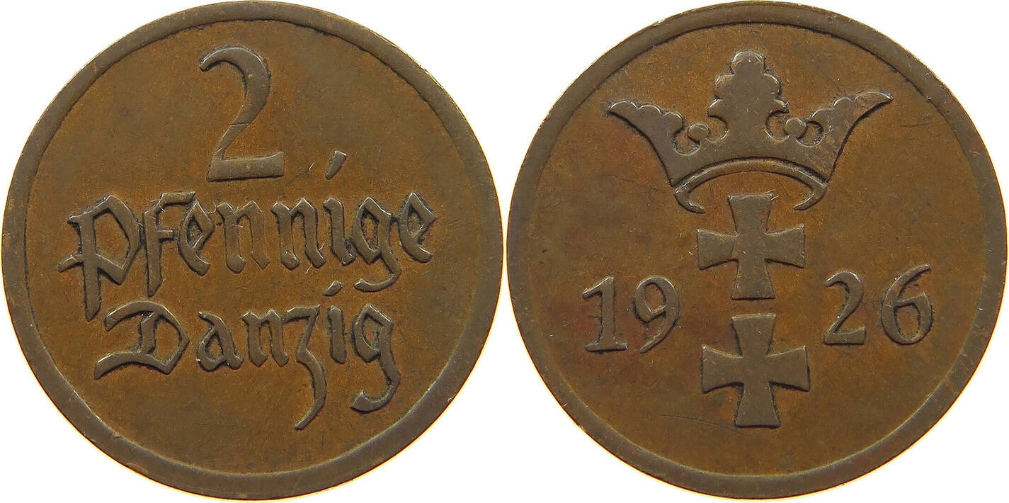 DANZIG 2 PFENNIG 1926 SS | MA-Shops