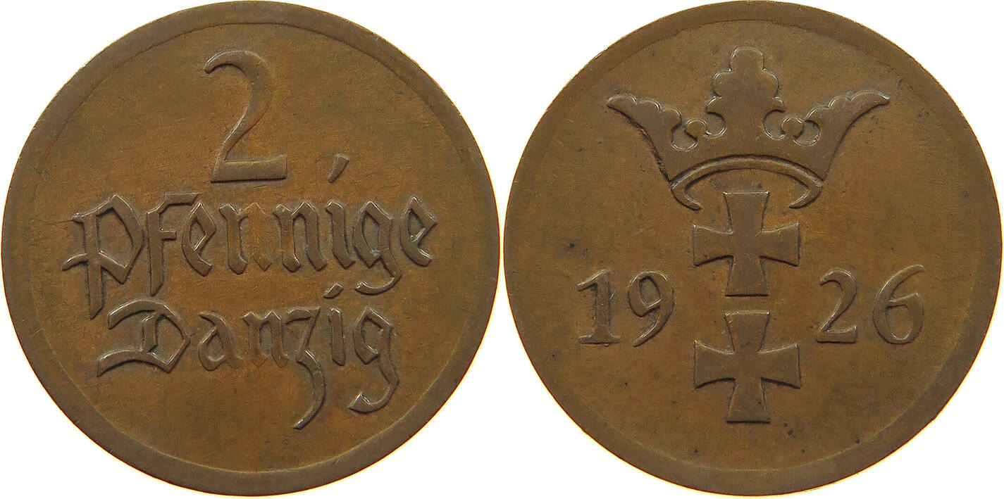 DANZIG 2 PFENNIG 1926 SS | MA-Shops