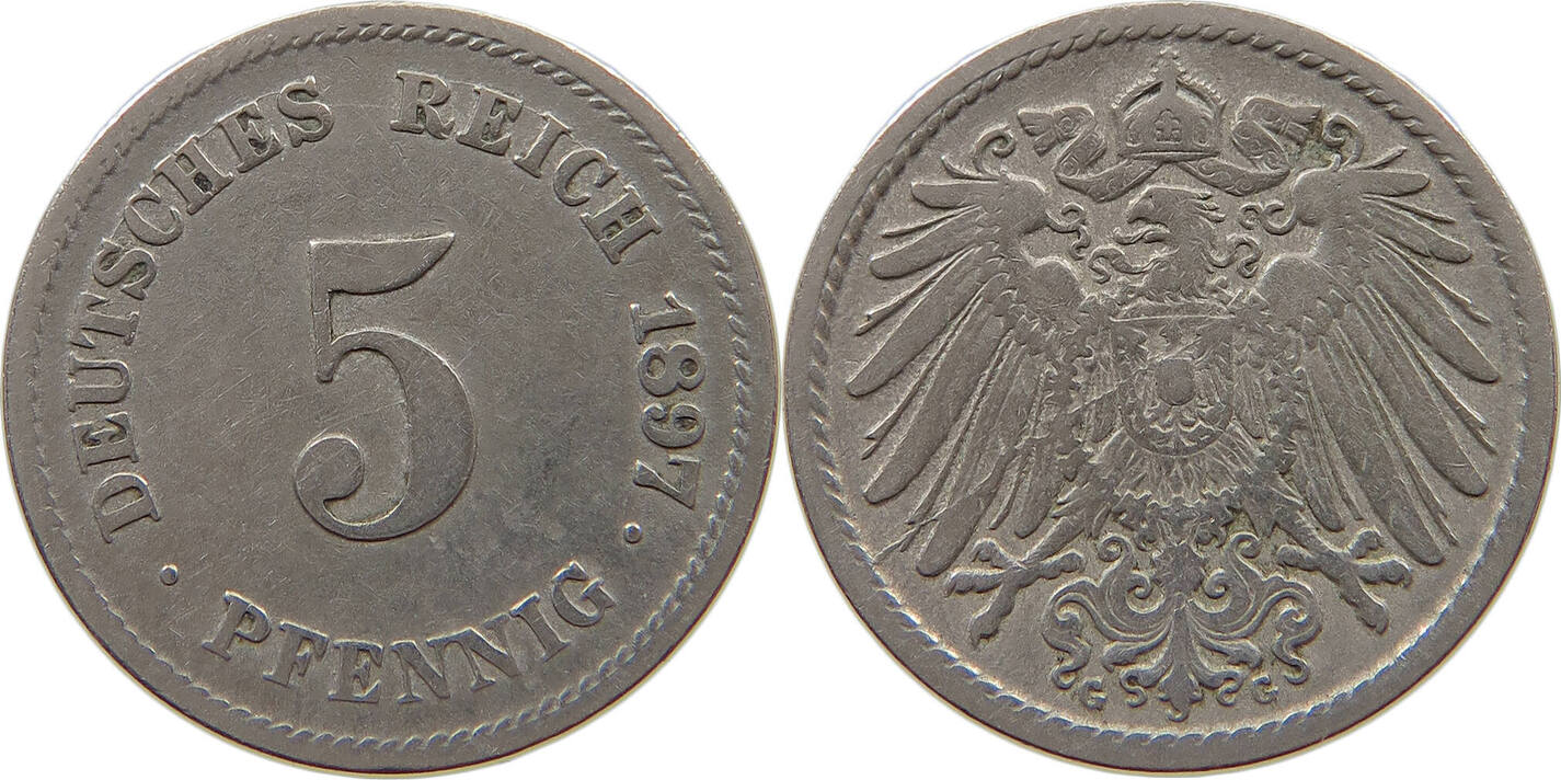 KAISERREICH 5 PFENNIG 1897 G SS- | MA-Shops