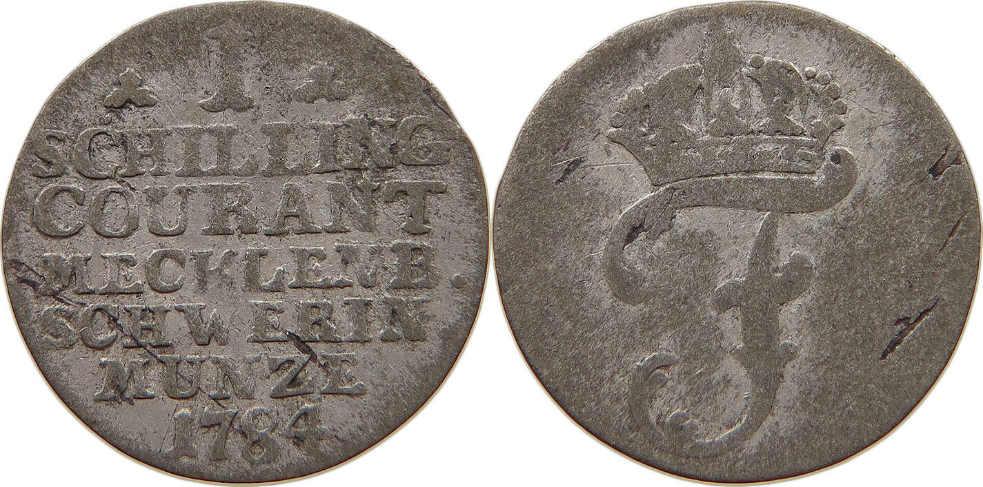 MECKLENBURG SCHWERIN SCHILLING 1784 Friedrich 1756-1785. S | MA-Shops