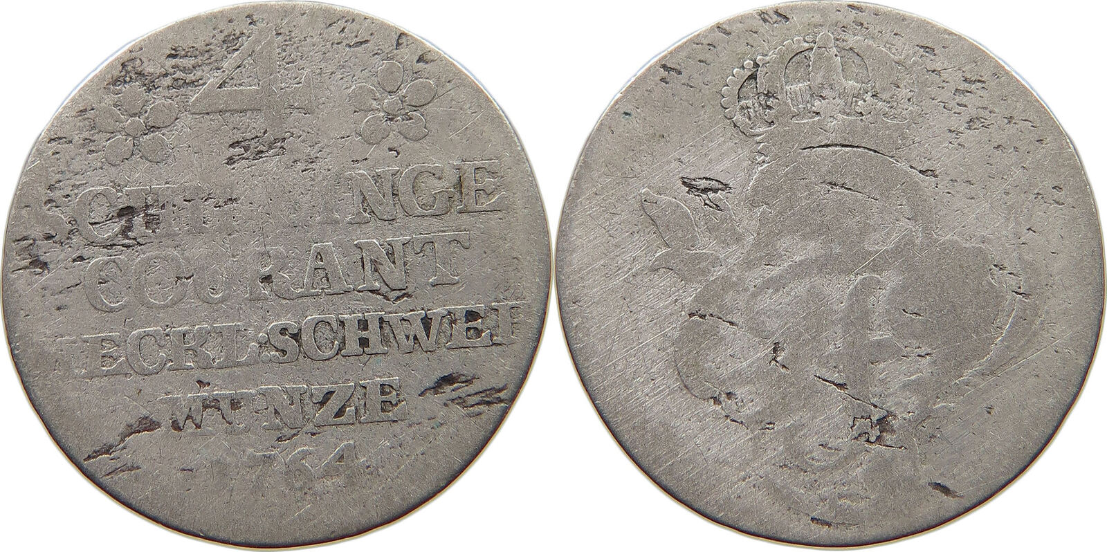 MECKLENBURG SCHWERIN 4 SCHILLING 1764 Friedrich 1756-1785. S | MA-Shops