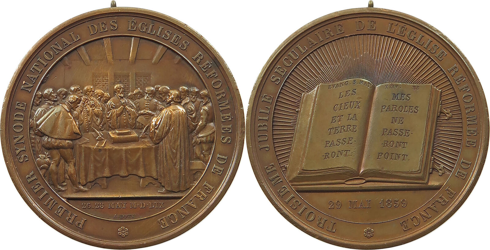 MEDAL 1859 TROISIÉME JUBILÉ SÉCULAIRE DE L´ÉGLISE RÉFORMÉE DE FRANCE ...
