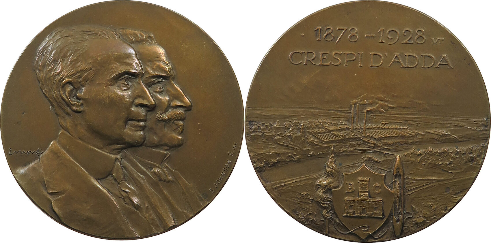 ITALY MEDAL 1928 BERGAMO 1879-1928 CRESPI D´ADDA SS | MA-Shops