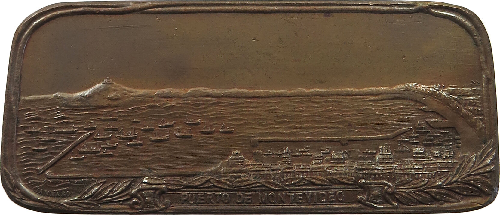 URUGUAY MEDAL 1910 CLAUDIO WILLIMAN PLAQUETTE MONTEVIDO PORT VZ | MA-Shops