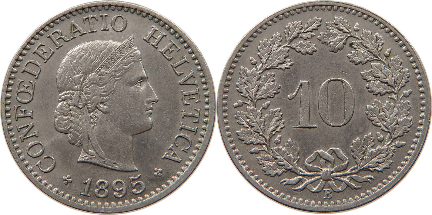 SCHWEIZ 10 RAPPEN 1895 SS-VZ | MA-Shops