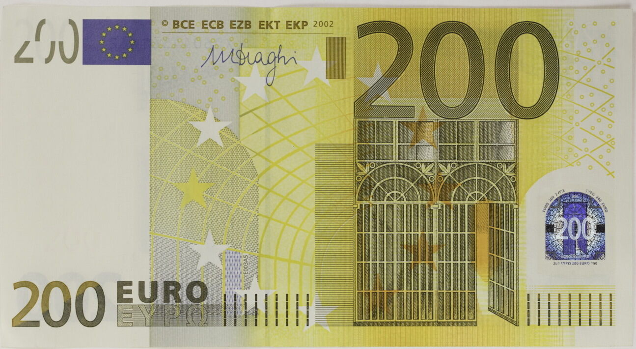 Europa 200 Euro 2002 Euro Banknote, 1. Serie Eisen und Glasarchitektur ...