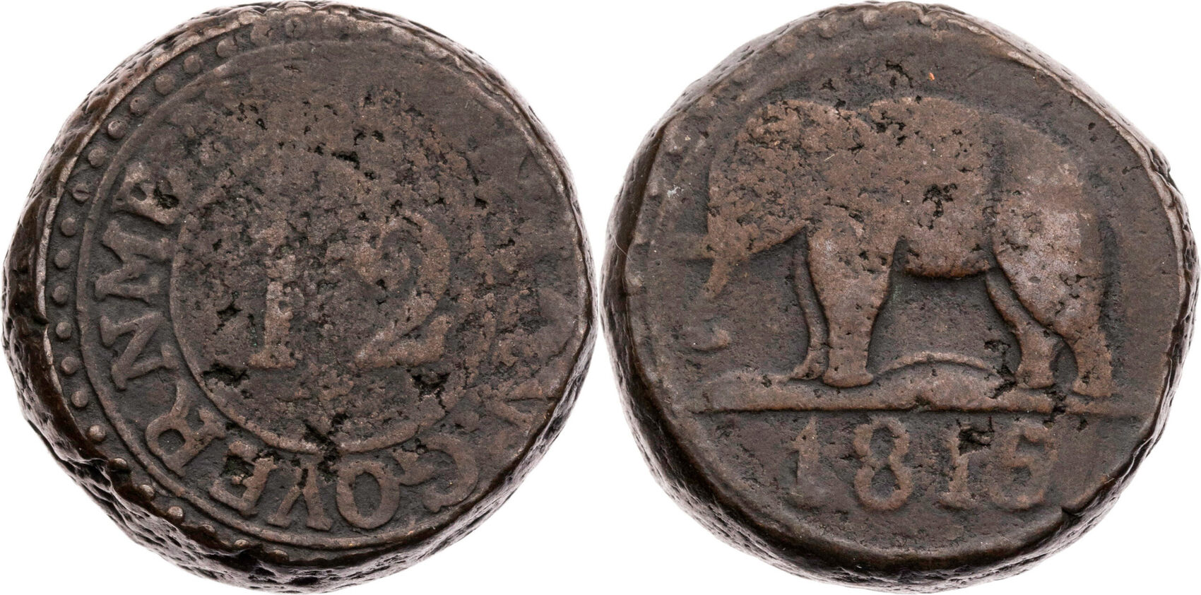 Sri Lanka (Ceylon) 1/12 Rixdollar 1815 George III. (1796-1820 ...