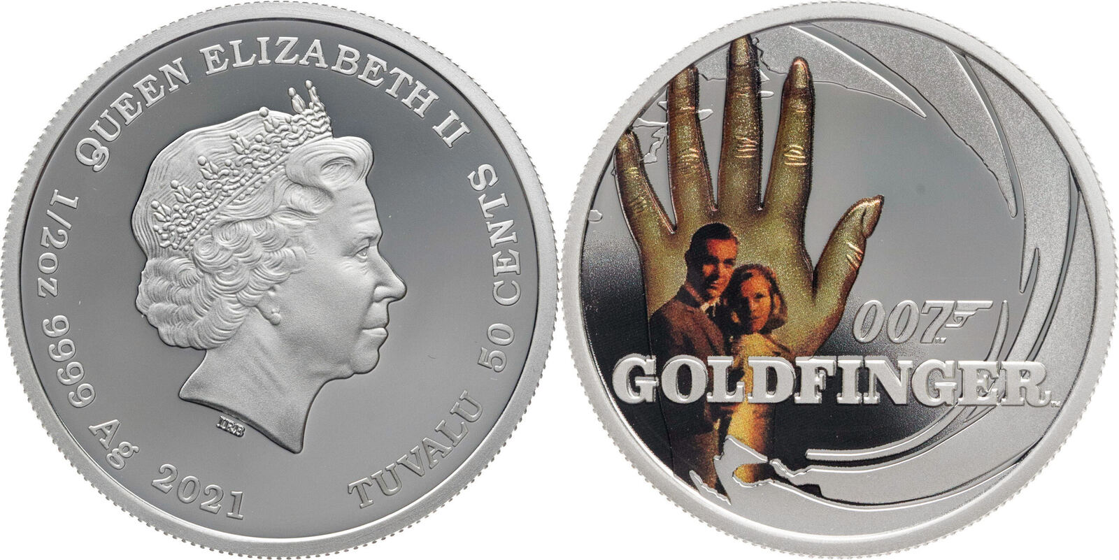 Tuvalu 50 Cents 2021 Elizabeth II. (1952-2022) - James Bond 007 ...
