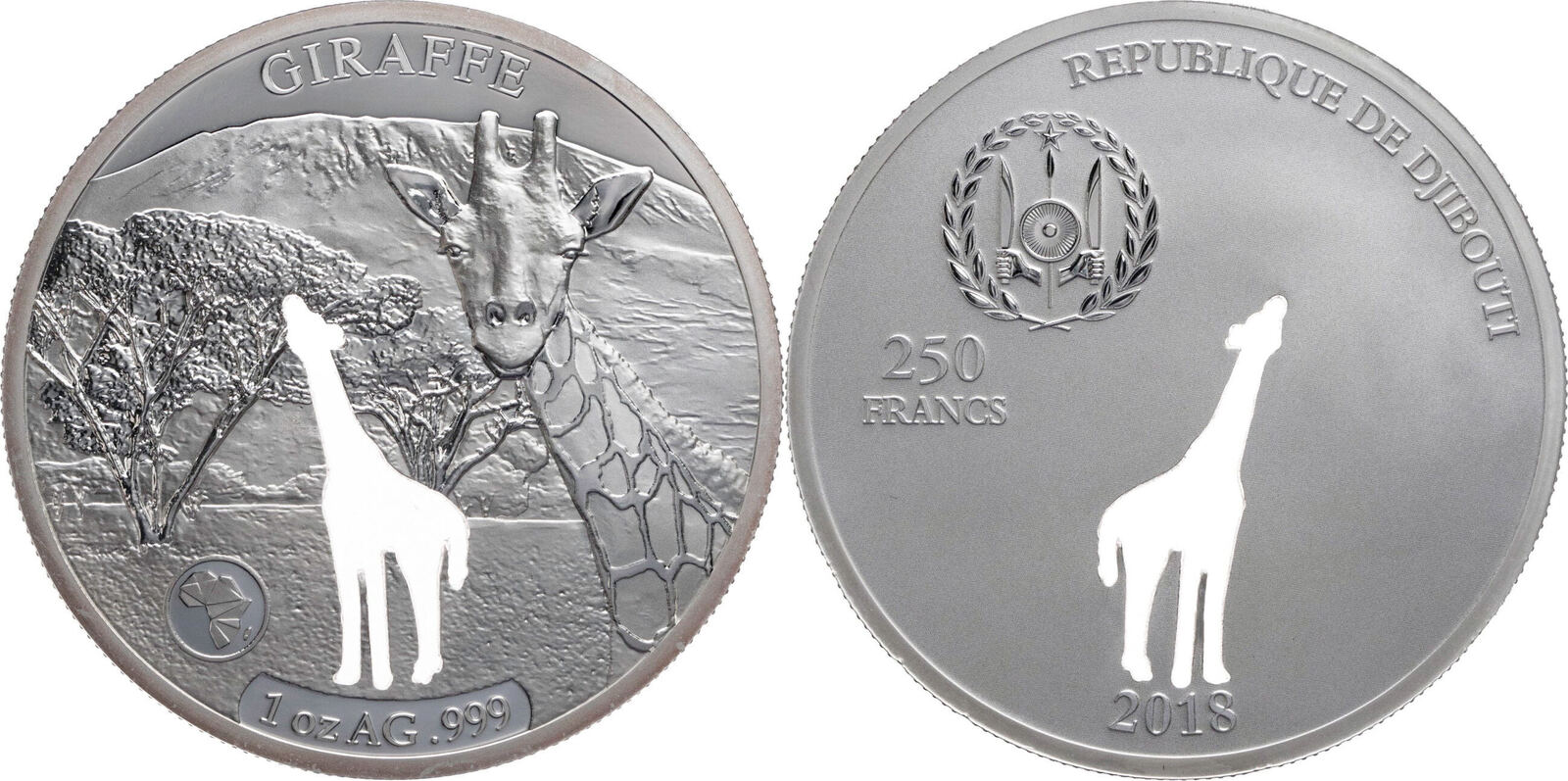 Dschibuti 250 Francs 2018 Giraffe PP | MA-Shops