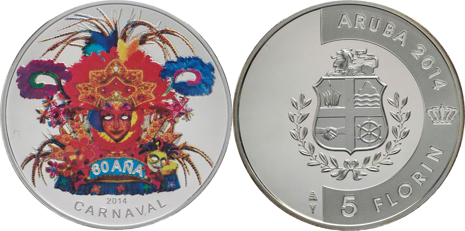 5 Florin 2014 Karneval von Aruba PP (gekapselt) | MA-Shops