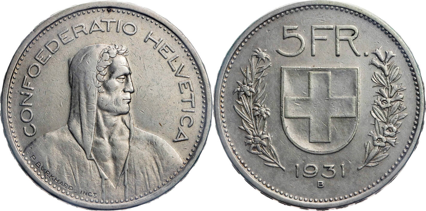 Schweiz 5 Franken 1931 B Alphirt - Kursmünze (1931-1969) ss+ | MA-Shops