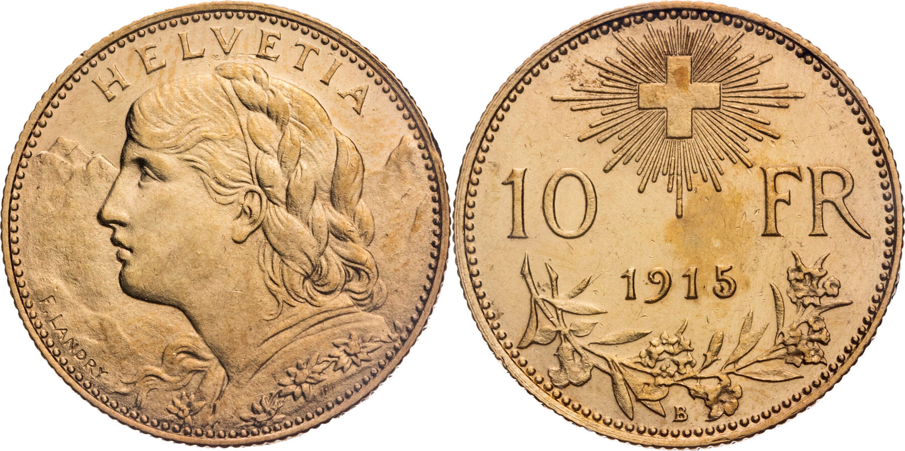 Schweiz 10 Franken 1915 B Vreneli - Kursmünze (1911-1922) ss-vz | MA-Shops