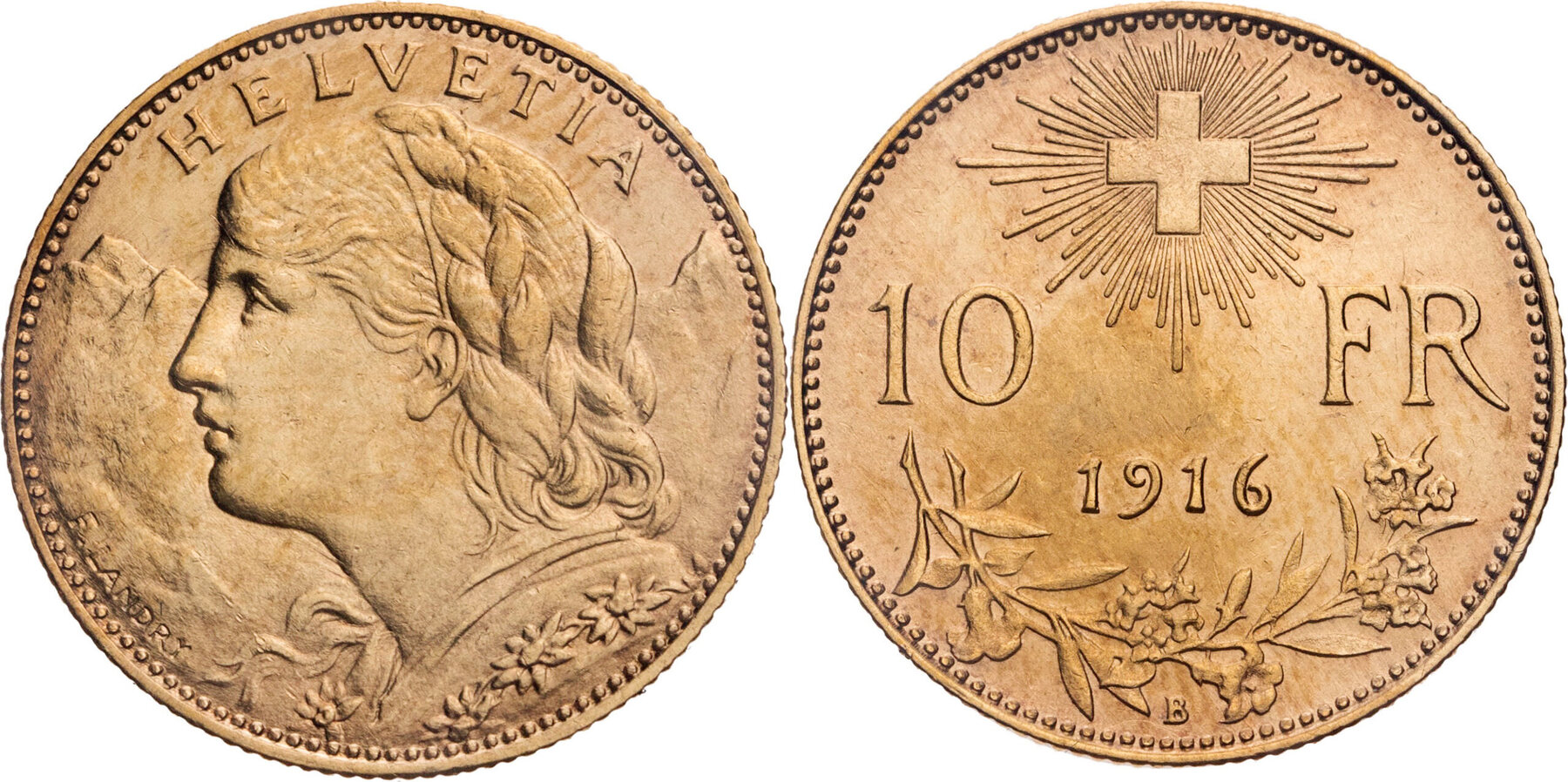 Schweiz 10 Franken 1916 B Vreneli - Kursmünze (1911-1922) ss-vz | MA-Shops