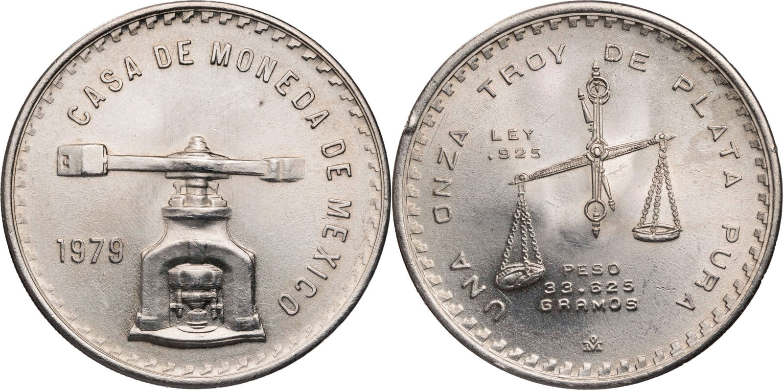 Mexiko 1 Peso / 1 Onza 1979 Mo Münzstätte von Mexico City (Casa de Moneda de Mexico) f.vz ...