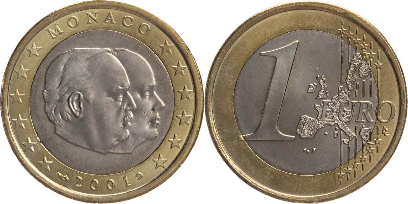 Monaco 1 Euro 2001 Rainier III. (1949-2005) - Kursmünze (2001-2004) vz ...