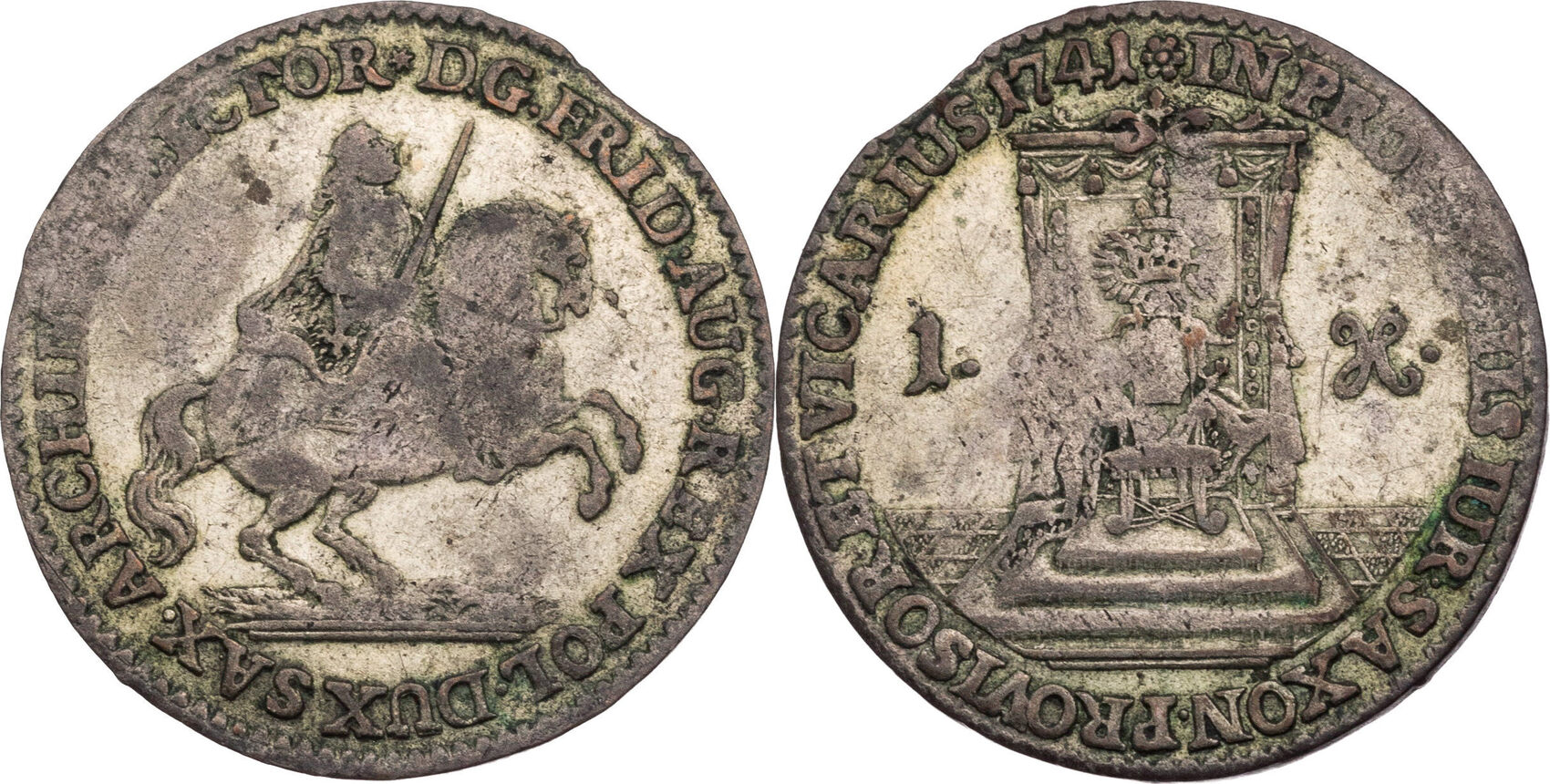 Sachsen, Albertinische Linie 1/24 Taler (Groschen) 1741 Friedrich ...
