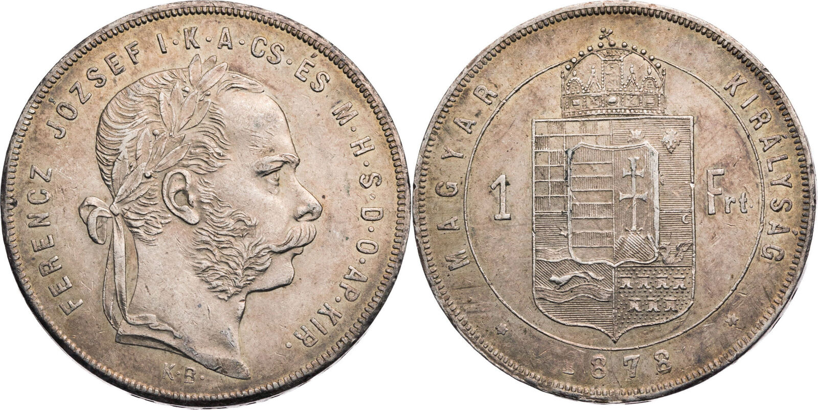 Ungarn, Königreich 1 Forint 1878 KB Franz Joseph I. (1848-1916) - Kursmünze (1870-1879) ss+ | MA ...