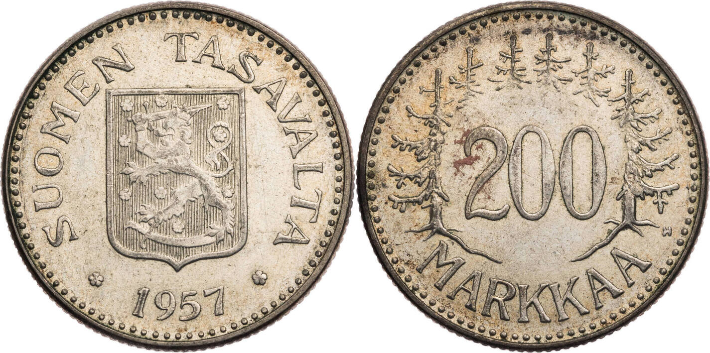 Finnland 200 Markkaa 1957 H Kursmünze (1956-1959) ss-vz | MA-Shops
