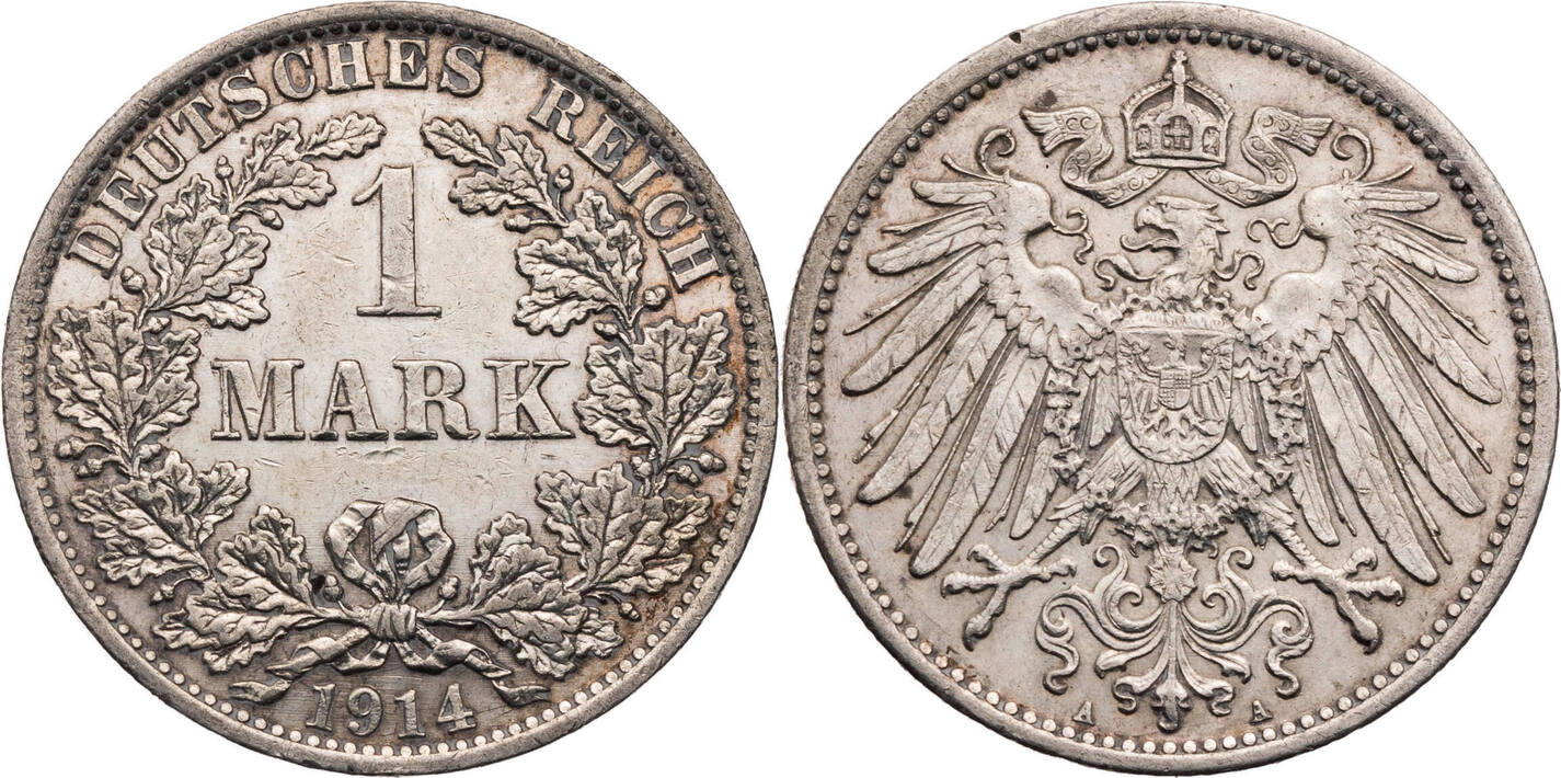 Kaiserreich 1 Mark 1914 A Kursmünze (1891-1916) ss-vz | MA-Shops