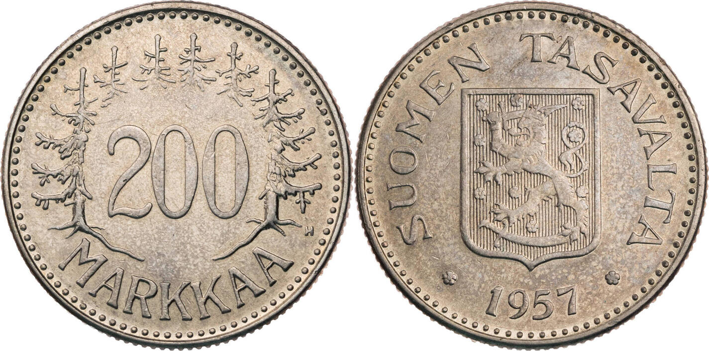 Finnland 200 Markkaa 1957 H Kursmünze (1956-1959) ss-vz | MA-Shops