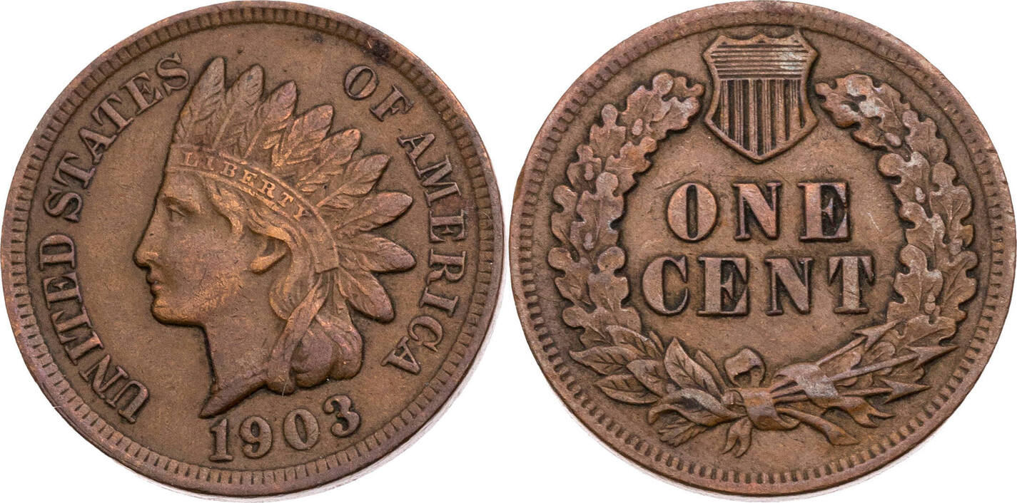 USA 1 Cent 1903 Indian Head Cent - Kursmünze (1864-1909) ss | MA-Shops