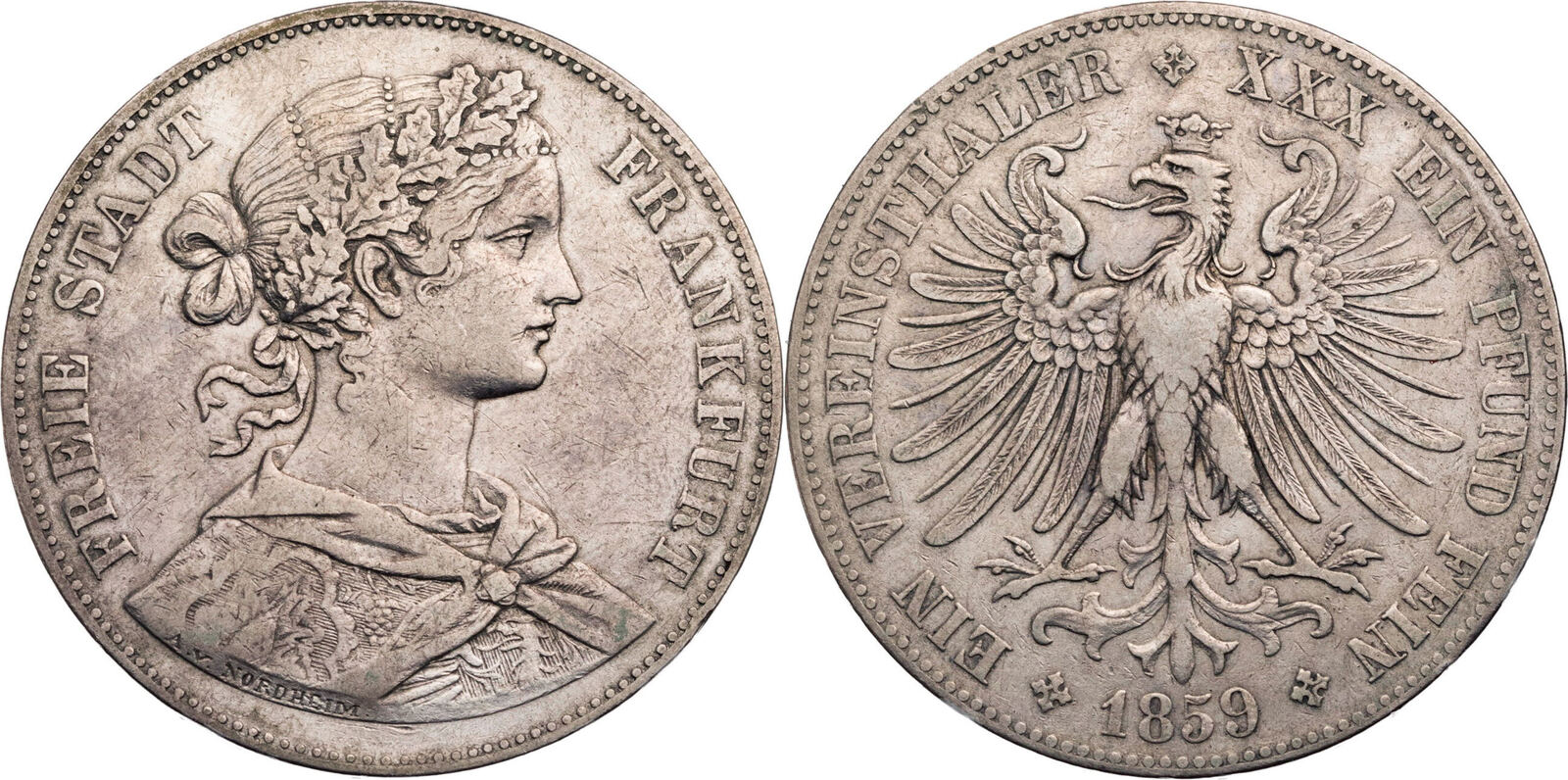 1859 Frankfurter Vereinstaler s-ss | MA-Shops