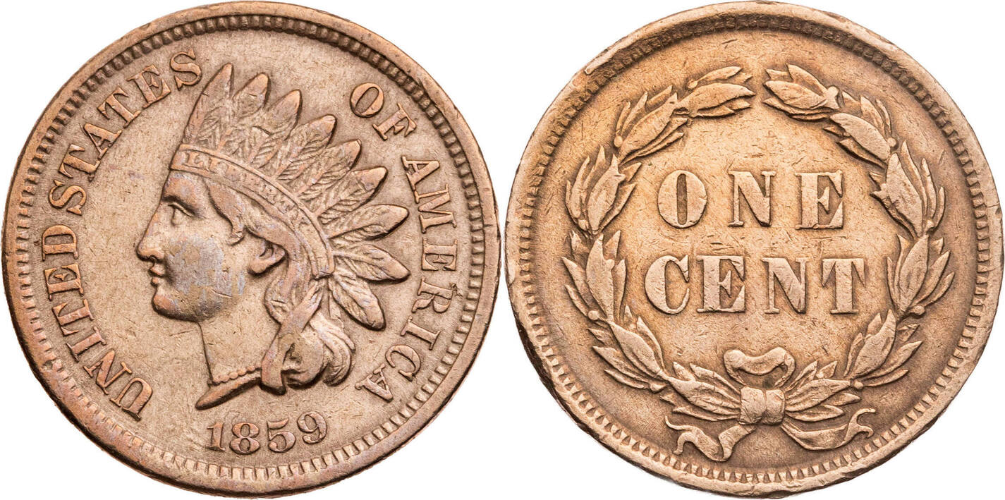 USA 1 Cent 1859 Indian Head Cent - Kursmünze ss+ | MA-Shops