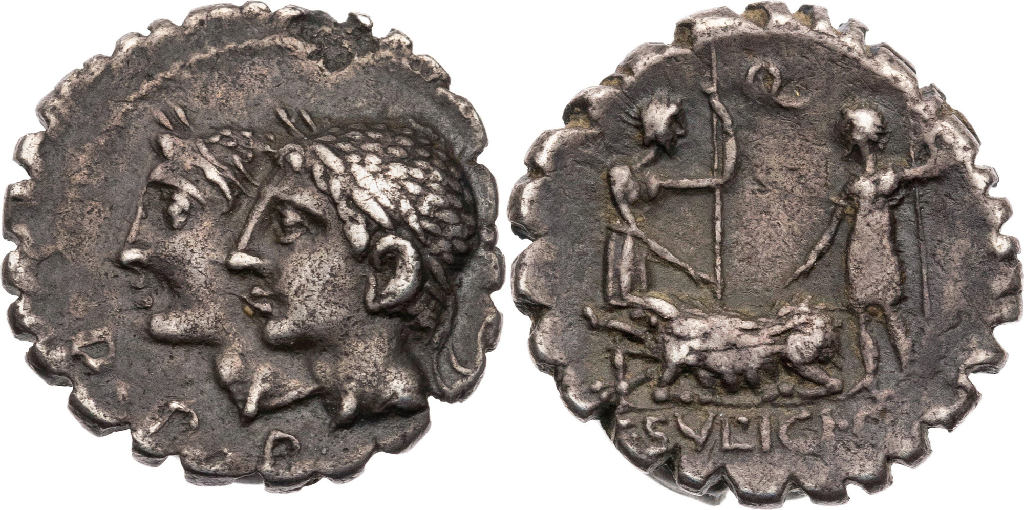 Römische Republik Denar 106 v. Chr. C. Sulpicius Galba, Penaten ...