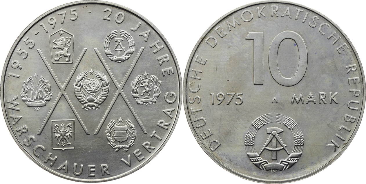 DDR 5 Mark 1975 20 Jahre Warschauer Vertrag vz | MA-Shops