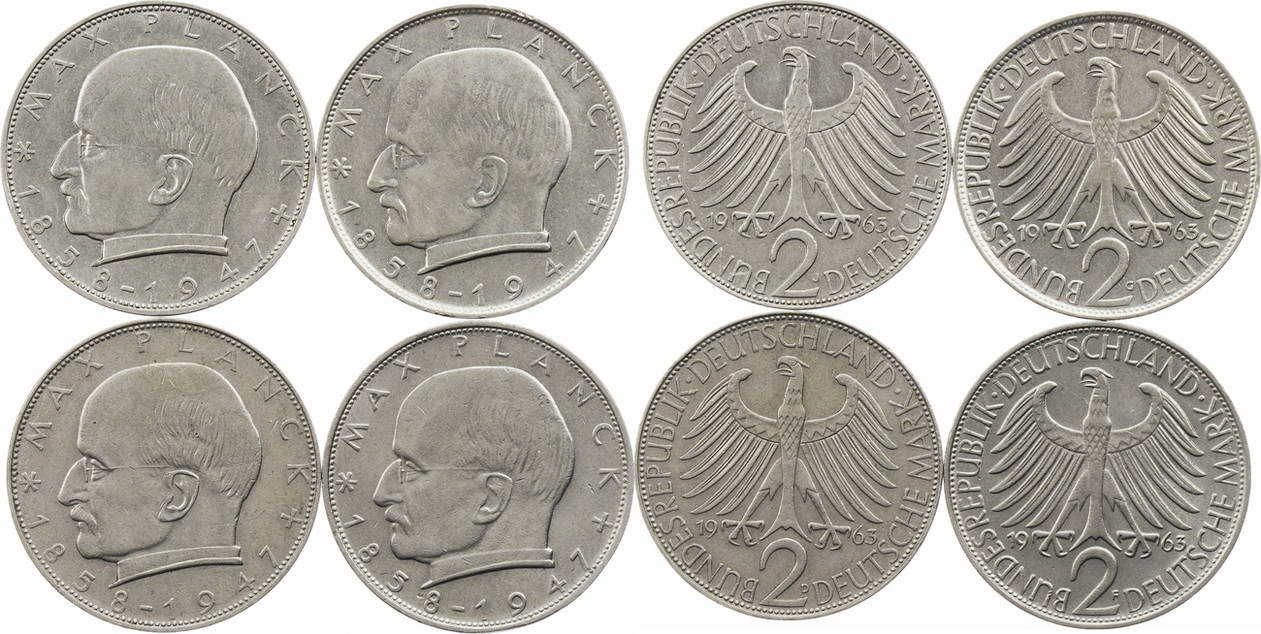 Deutschland - Bundesrepublik 8 DM (4 x 2 DM) 1963 DFGJ 2 D-Mark Max ...