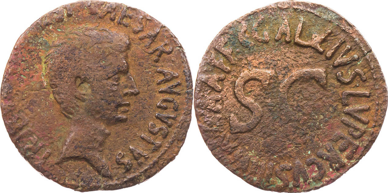Römische Kaiserzeit As 16 v. Chr. Augustus, Münzmeister C. Gallius ...