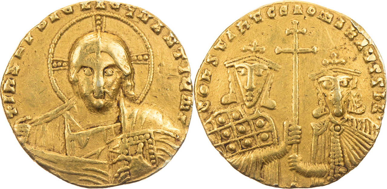Byzanz Solidus 947-950 n. Chr. Constantinus VII. Porphyrogenitus und Romanus II ...