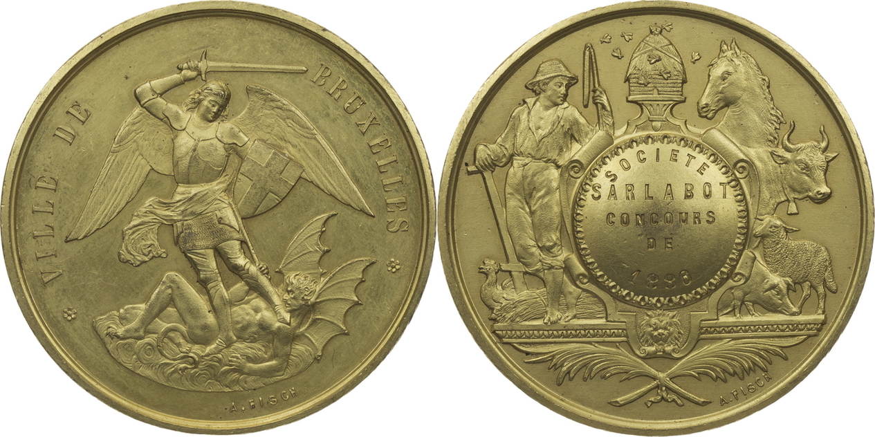 Belgien AE-Prämienmedaille 1886 (v. A. Fisch) der Firma Sarlabot ...