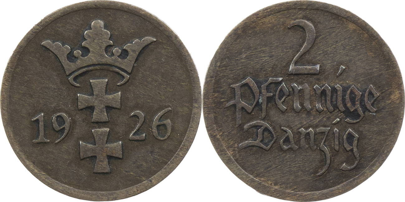 Danzig 2 Pfennige 1926 sehr schön | MA-Shops