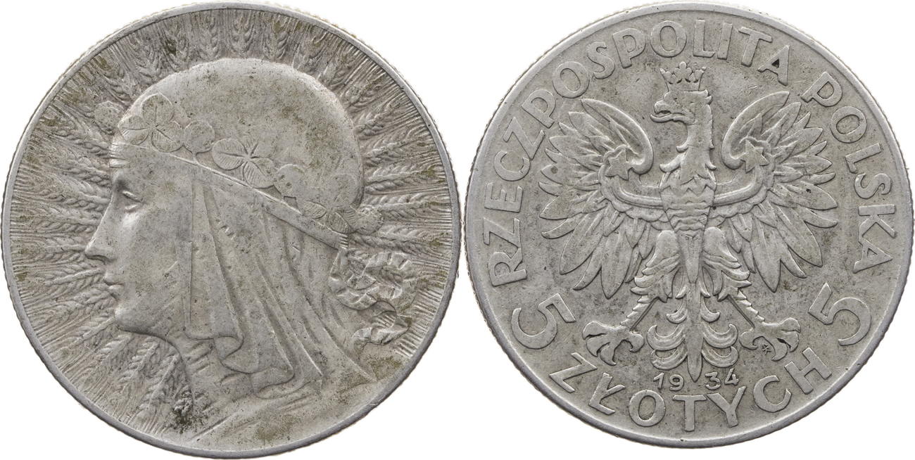 Polen 10 Zlote (Zloty) 1934 Kursmünze - Königin Jadwiga ss | MA-Shops