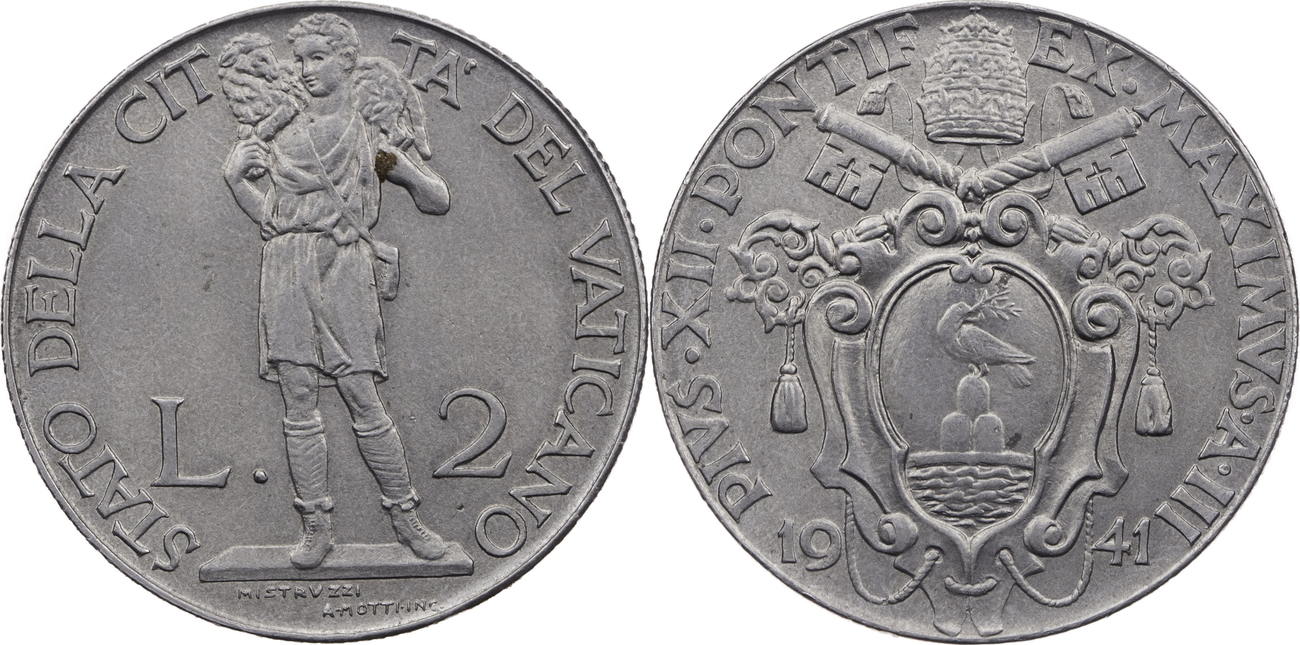 Vatikan 2 Lire 1941 Pius XII. (1939-1958) - Kursmünze (1940-1941) ss | MA-Shops