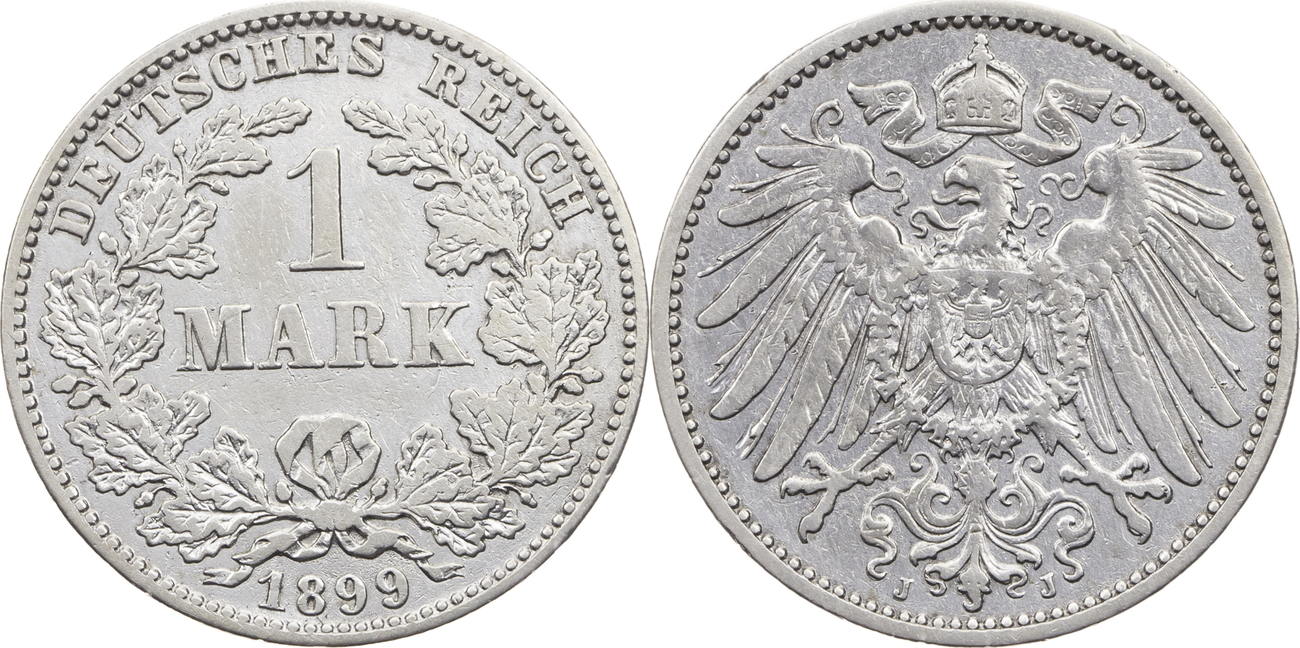Kaiserreich 1 Mark 1899 J Kursmünze ss | MA-Shops