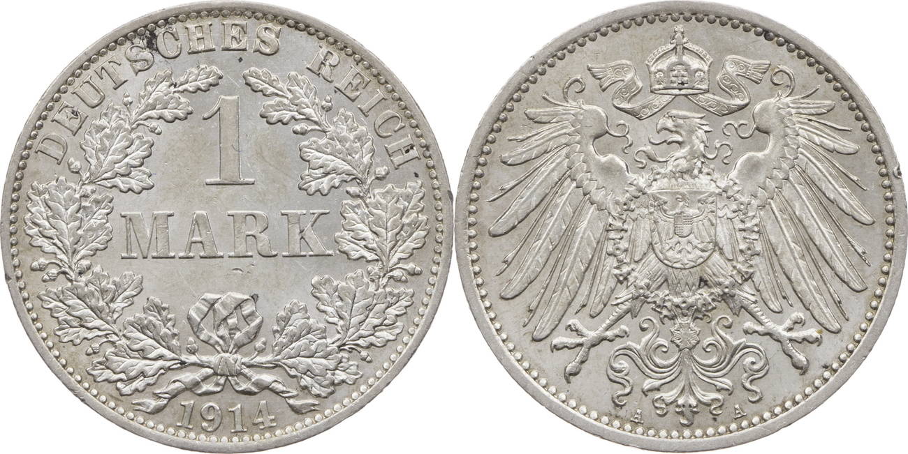 Kaiserreich 1 Mark 1914 A Kursmünze st- | MA-Shops