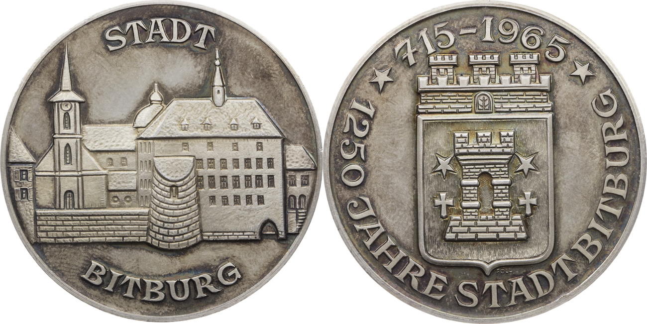 Medaille 1965 1250 Jahre Stadt Bitburg vz | MA-Shops